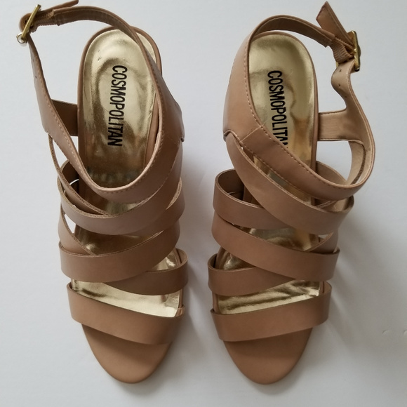 Cosmopolitan | Shoes | Cosmopolitain Excite Nude Strappy Sandals 9 New ...